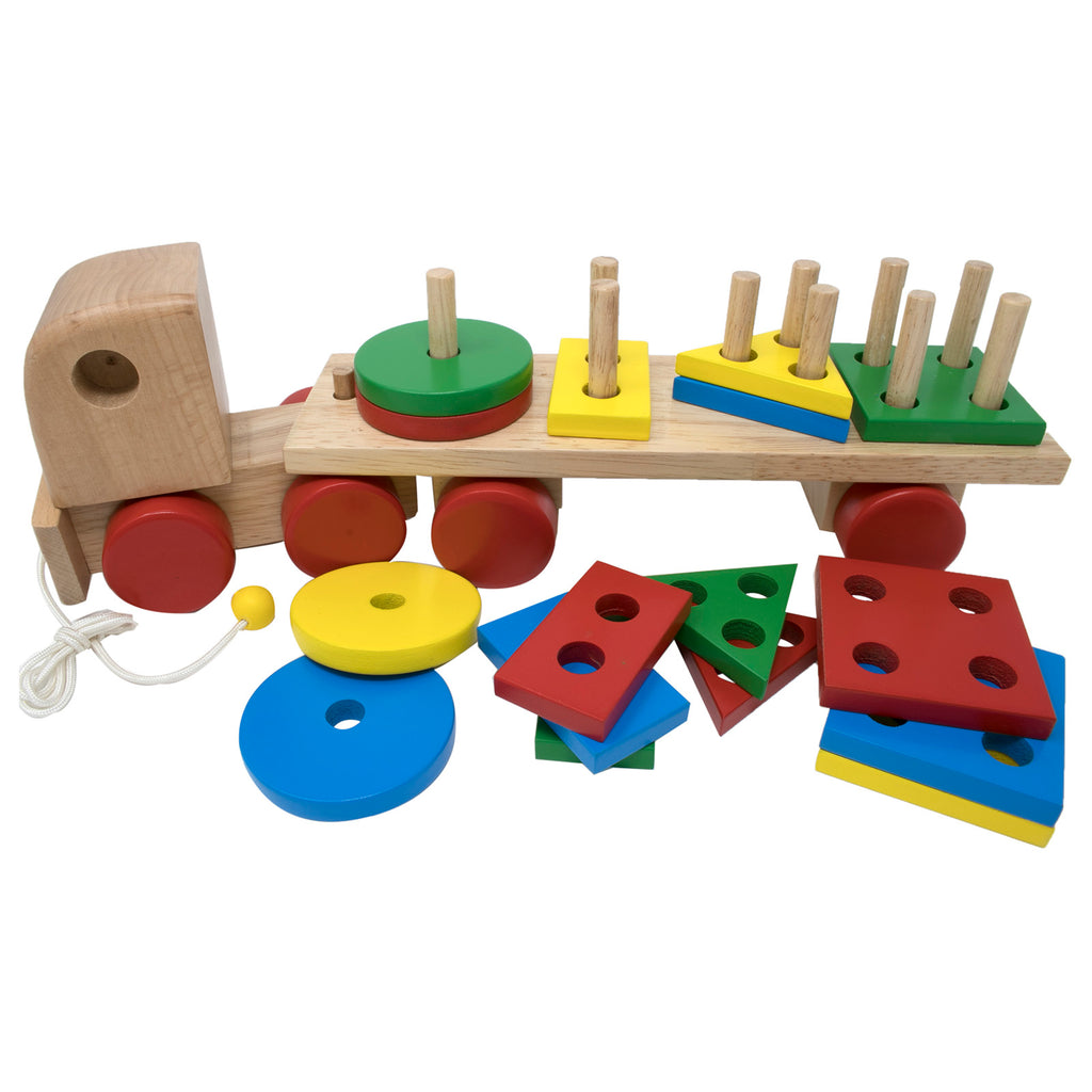Geometric Stack sort Truck Early Learning Wooden / Educational Toy ...